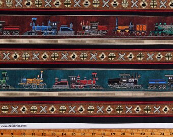 Trains and Railroad Fabric Railroad Symbols on Black by Thin Line ...