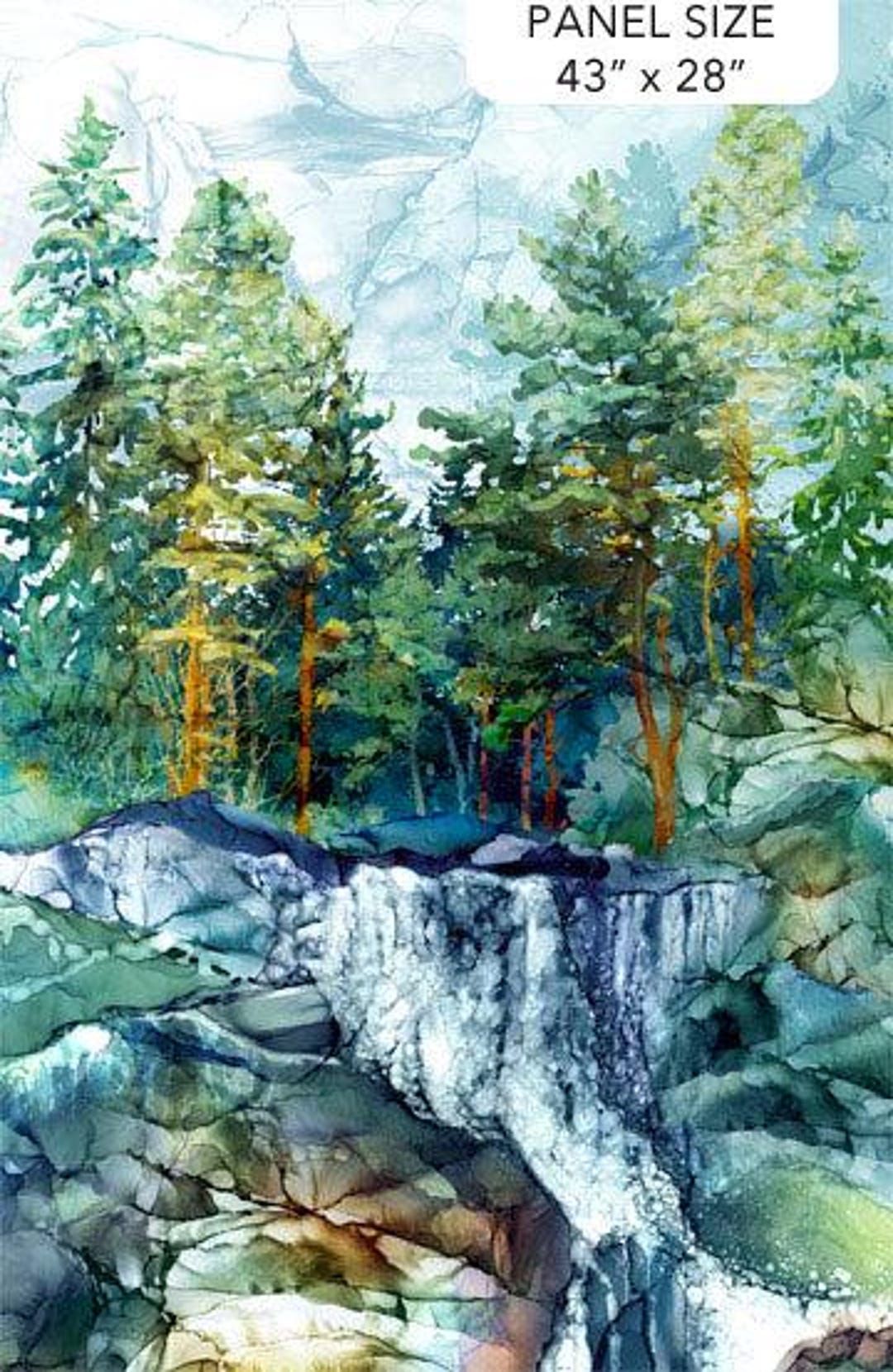 29" X 44" Panel Scenic Scenery Nature Waterfalls Forests Woods ...