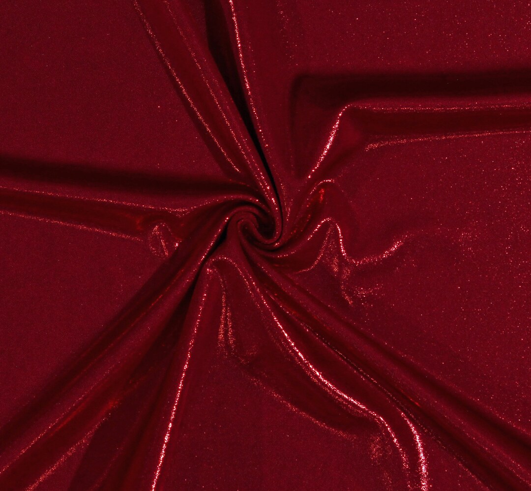 Metallic Spandex Red 60" Wide 4-way Stretch Polyester/spandex Fabric by ...