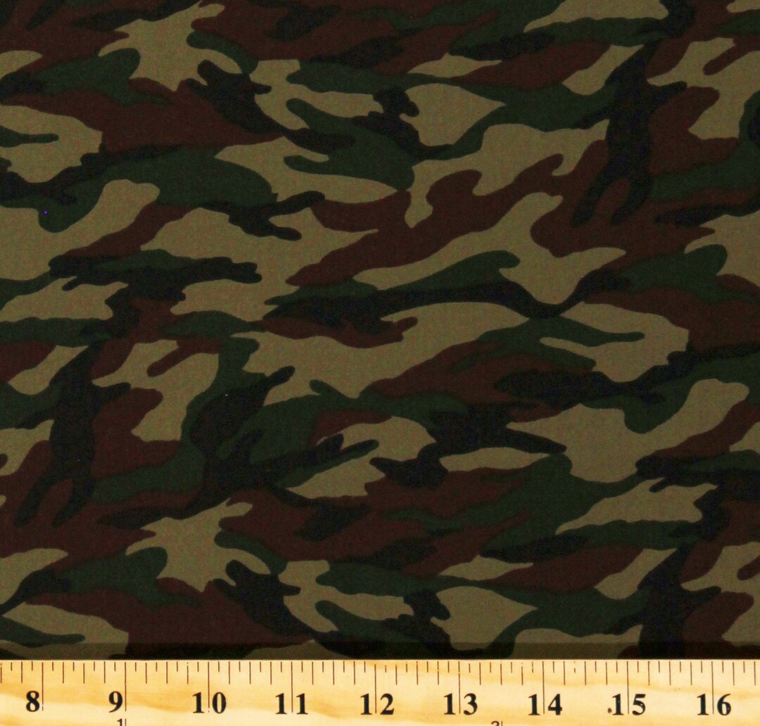 Cotton Camouflauge Military Hunting Fishing Green Brown Cotton Fabric ...