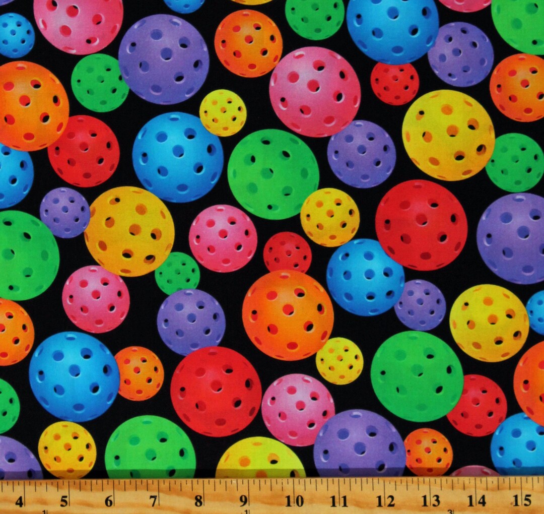 Cotton Pickleballs Colorful Multi-color Balls on Black This & That IX ...