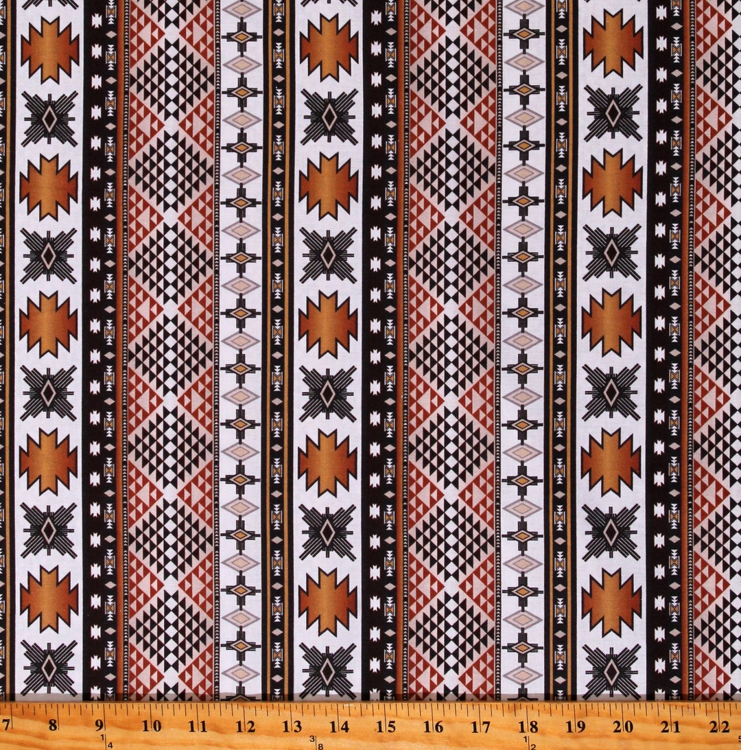 Cotton Southwestern Stripes Native American Aztec Tribal Southwest ...