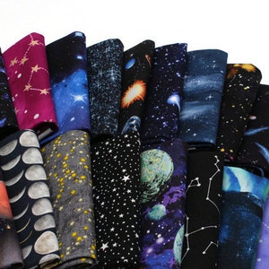 10 Fat Quarters - Outer Space Astronomy Solar System Stars Planets ...