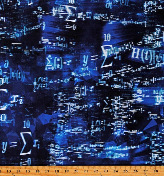 Cotton Math Mathematics Equations Formulas Sci-fi Computers | Etsy