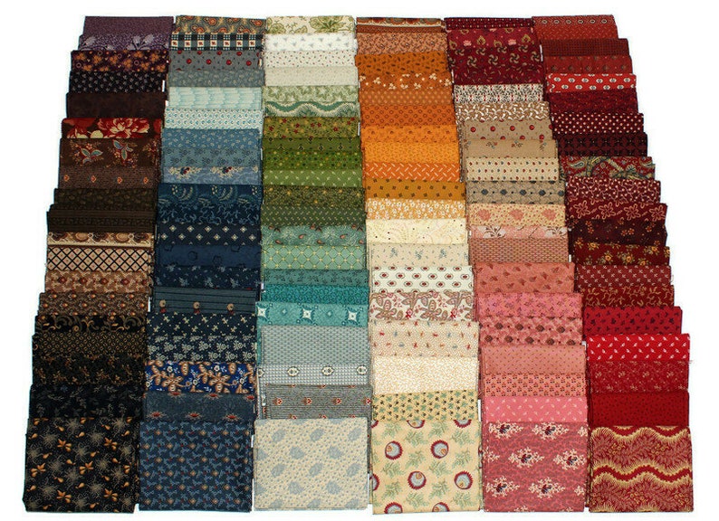10 Fat Quarters - American Civil War 1800's Reproduction Quality ...