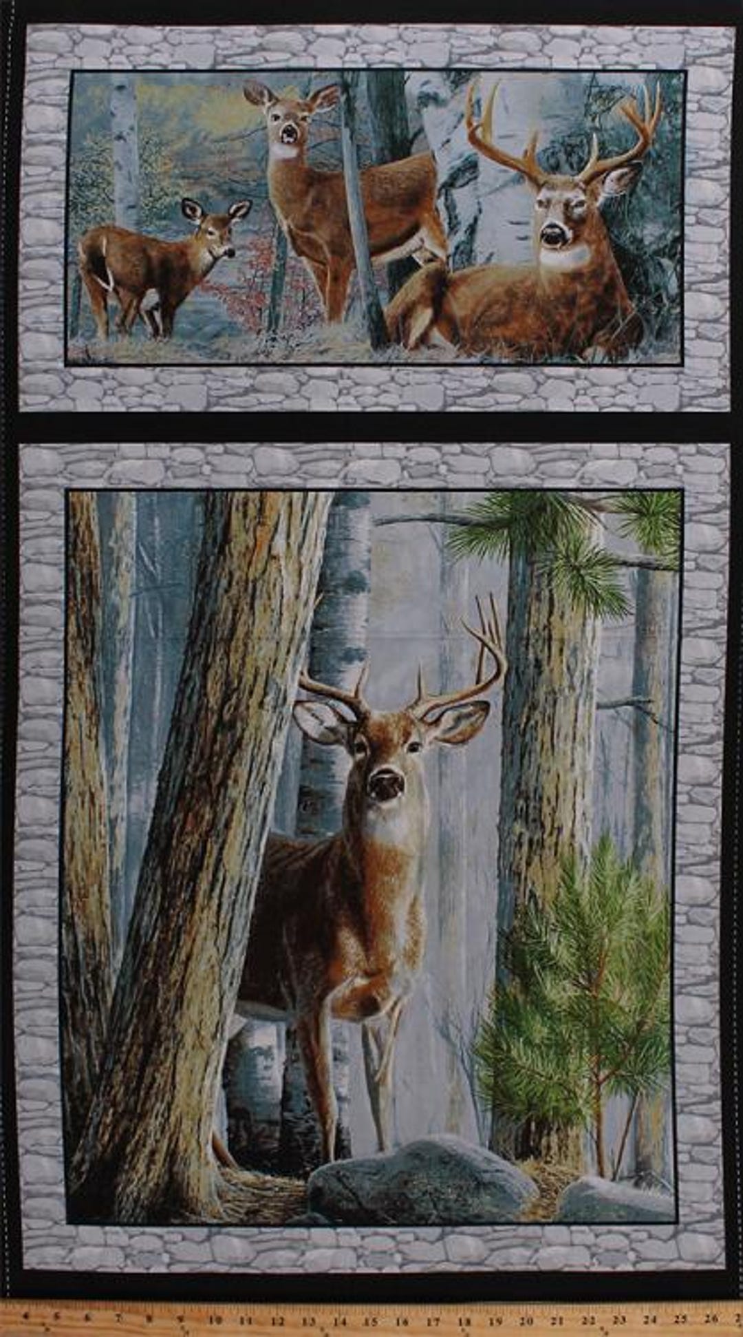 23.5" X 44" Panel Deer Buck Doe Fawn White-tailed Deer Whitetail ...