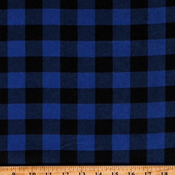 Blue Buffalo Plaid Fabric - Etsy