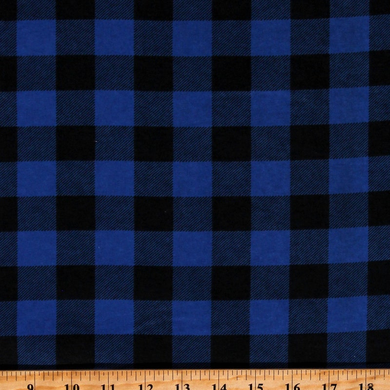 Blue Buffalo Plaid Fabric - Etsy