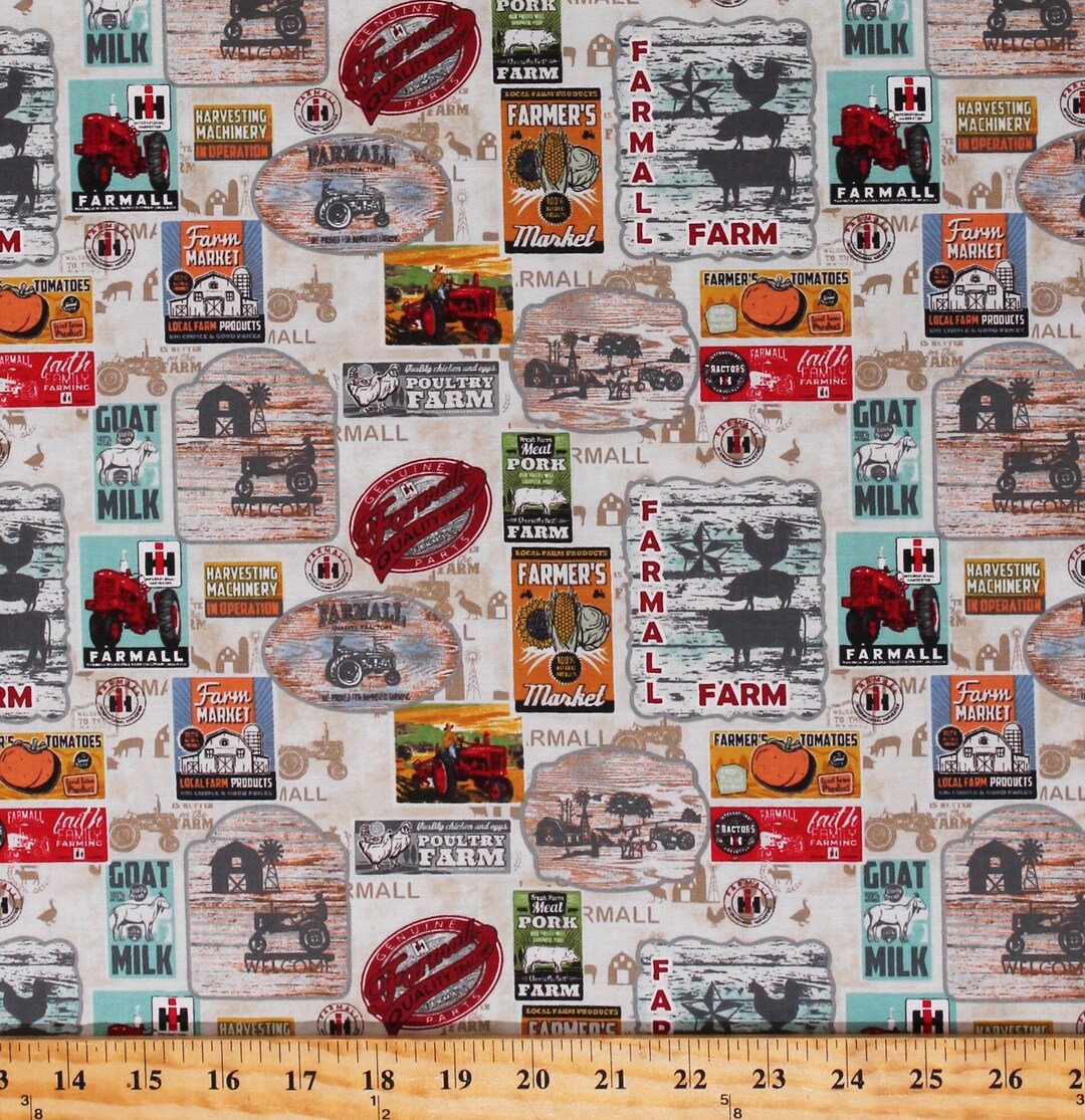 Cotton Farmall Farm to Table Signs Allover Farmer's Market Farming ...