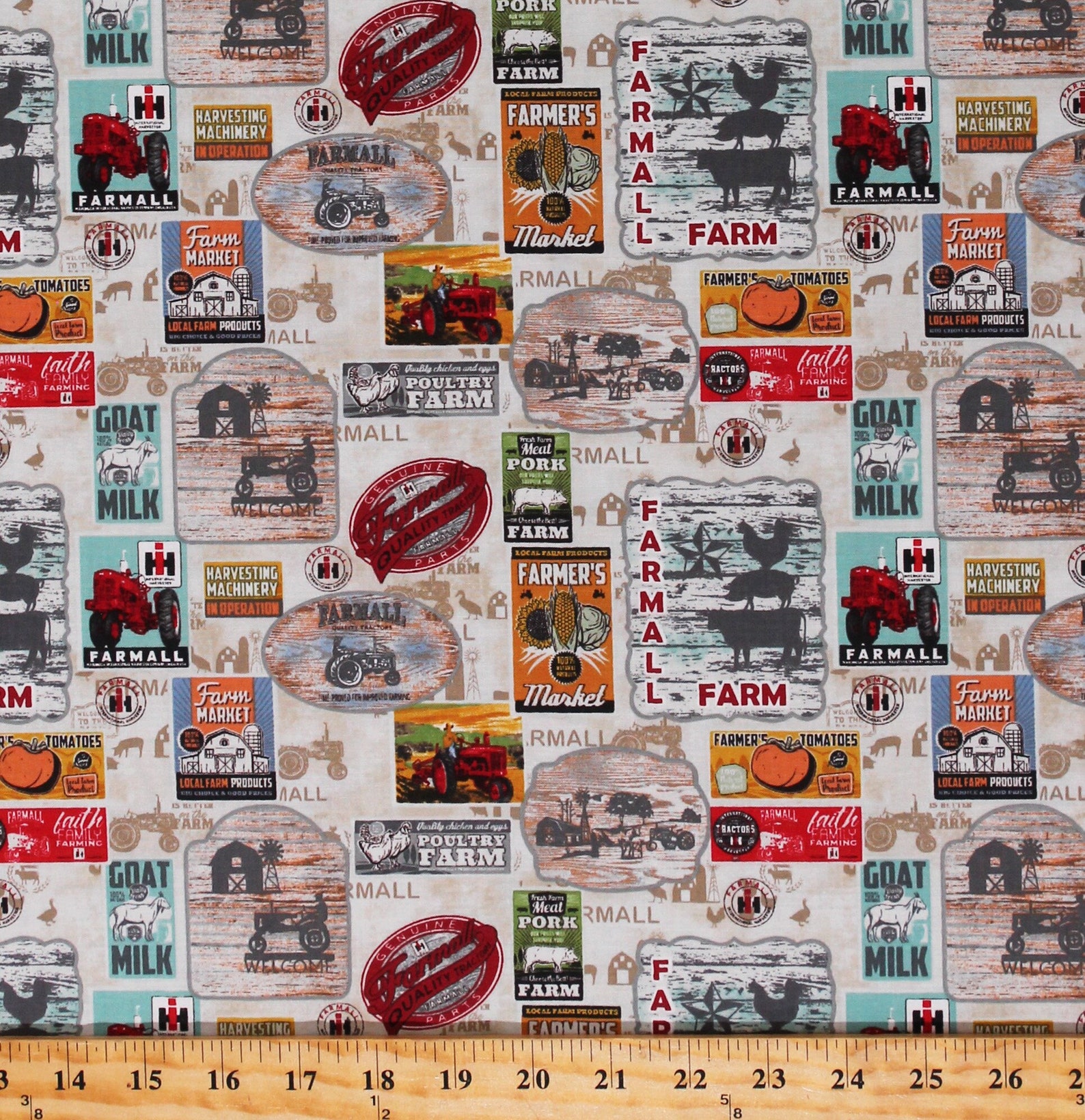 Cotton Farmall Farm to Table Signs Allover Farmer's Market Farming ...