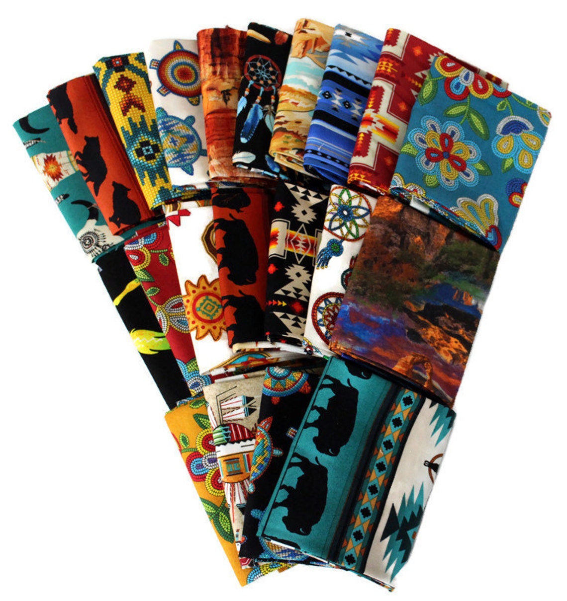 10 Fat Quarters Southwest Southwestern Aztec Tribal Adobe | Etsy