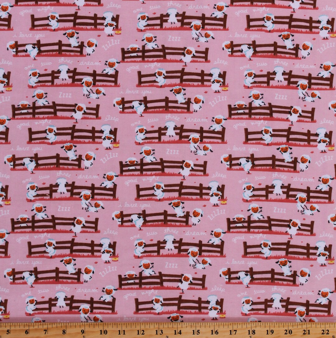 Flannel Counting Sheep Farm Animals Fence Sleep Dreams Harmony Farm ...
