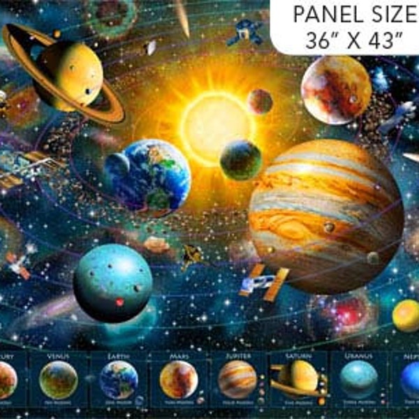 Fabric Panel of the Solar System - Etsy
