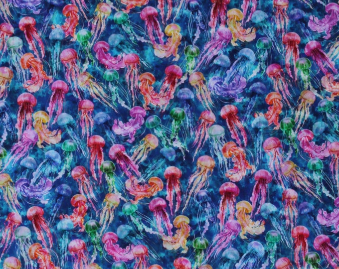Ocean Fabric Watercolor Under Water Ocean Life Blue by ...
