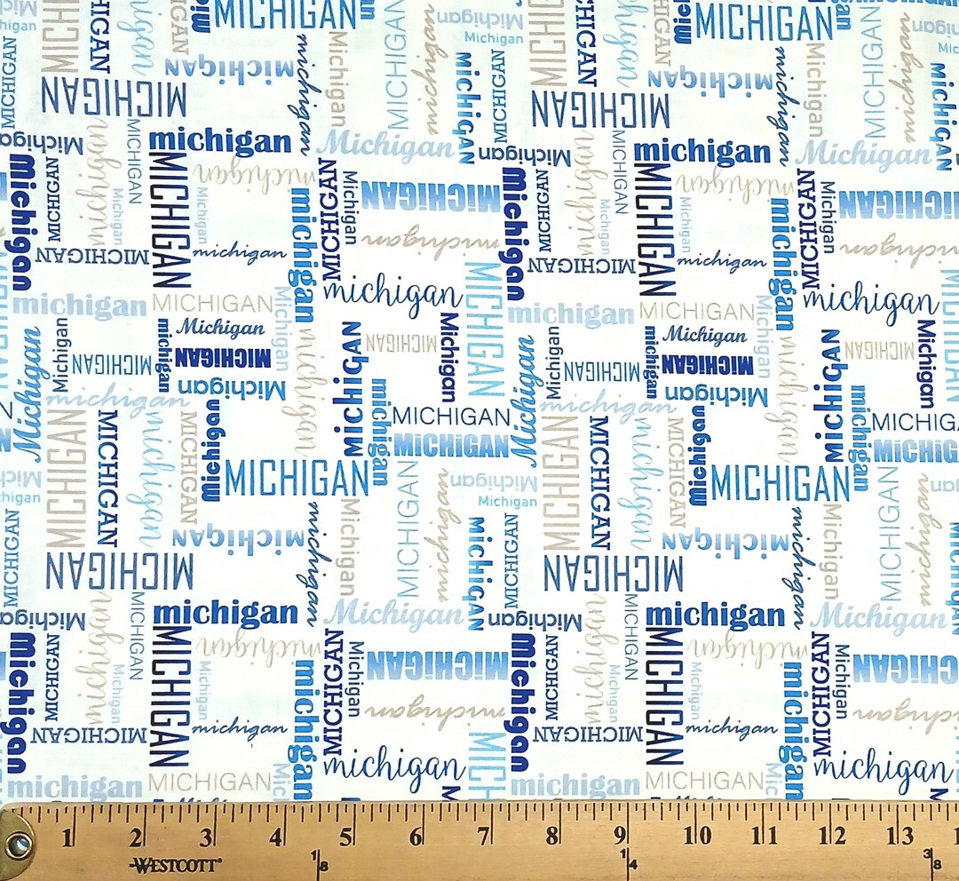 Cotton Michigan Words Allover Scripts Writings Fonts White Cotton ...