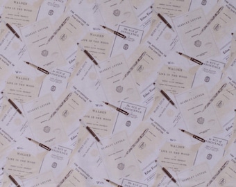 Mod Library Fabric in the Library by Kociara Retro Mod Books and Birds ...