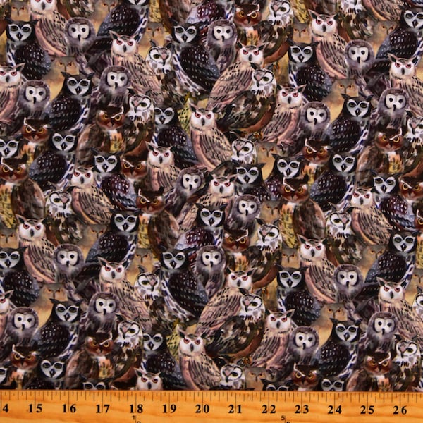 Owl Cotton Fabric - Etsy