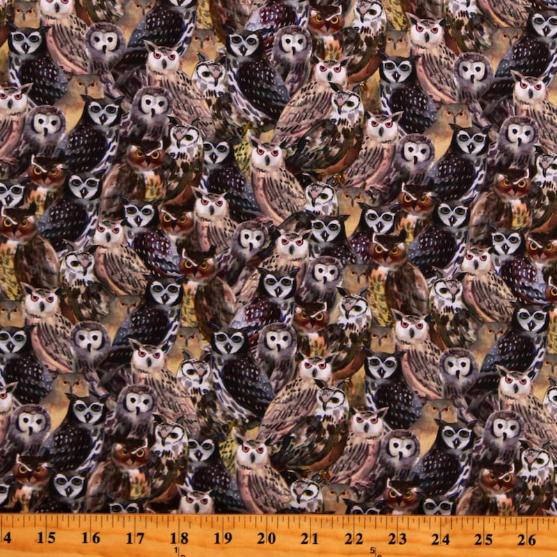 Owl Cotton Fabric - Etsy
