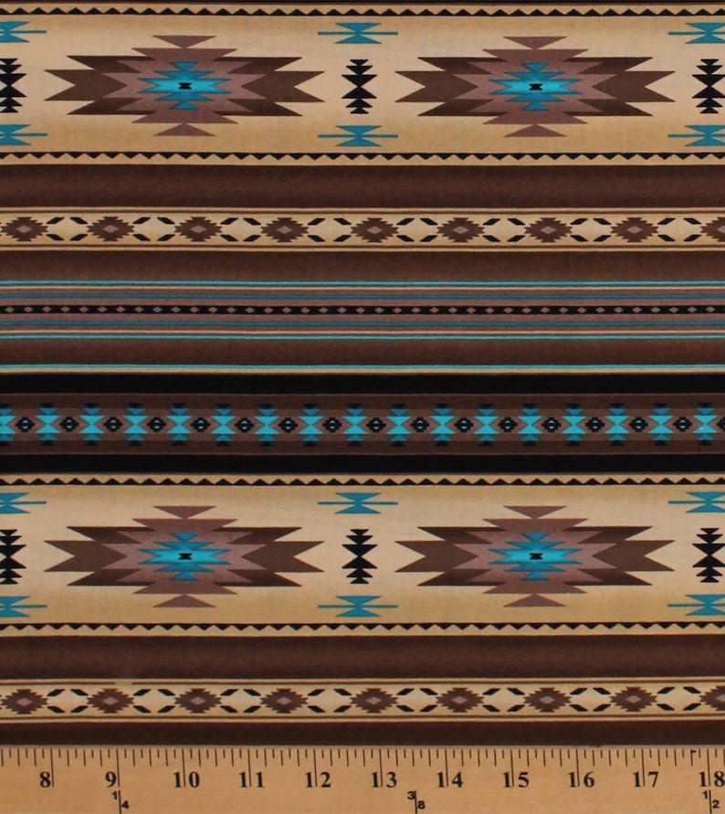 Cotton Southwestern Stripes Native American Aztec Southwest Brown ...