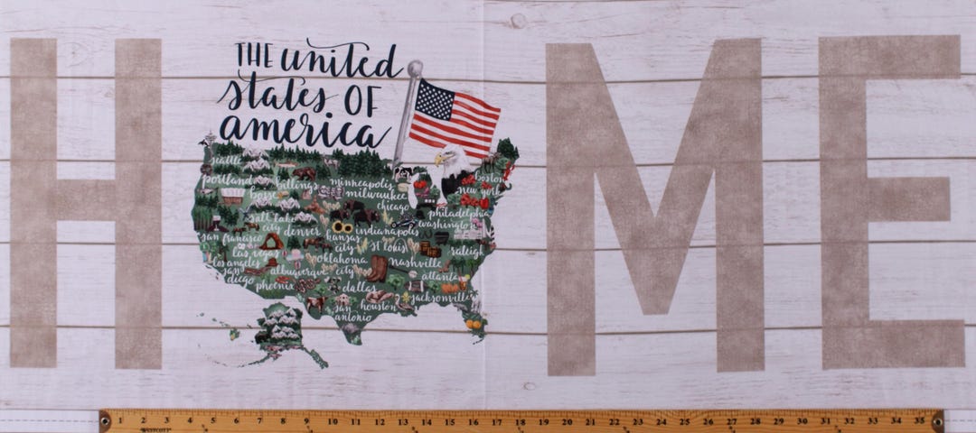 19" X 44" Panel United States of America USA Homeland Country Citizen ...