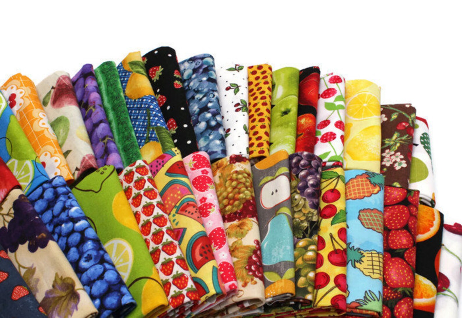 10 Fat Quarters Fruit Citrus Fruity Food Apples Cherries | Etsy