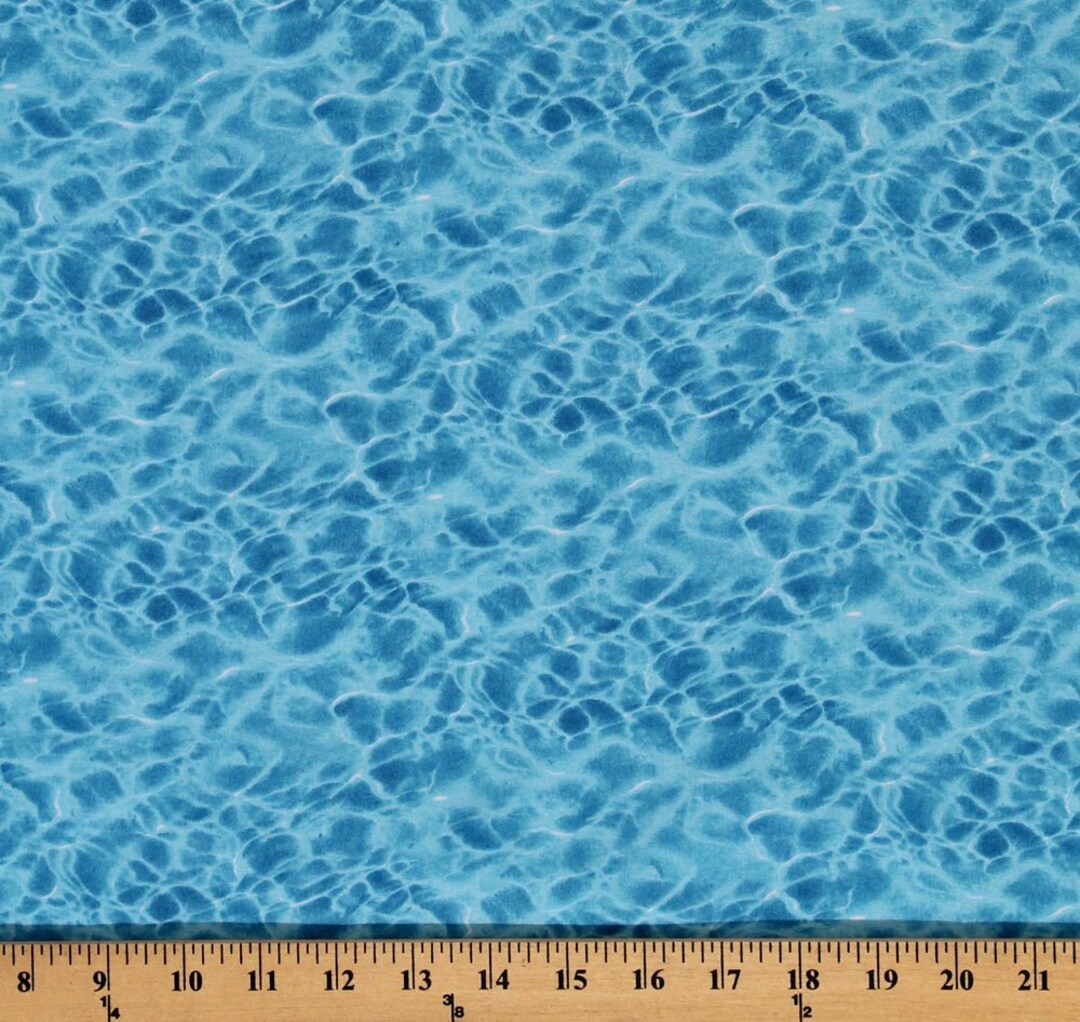 Cotton Blue Water Ripples Ocean Landscape Medley Cotton Fabric Print by ...
