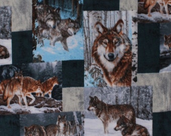 Fleece Wolf Print Fabric - Etsy