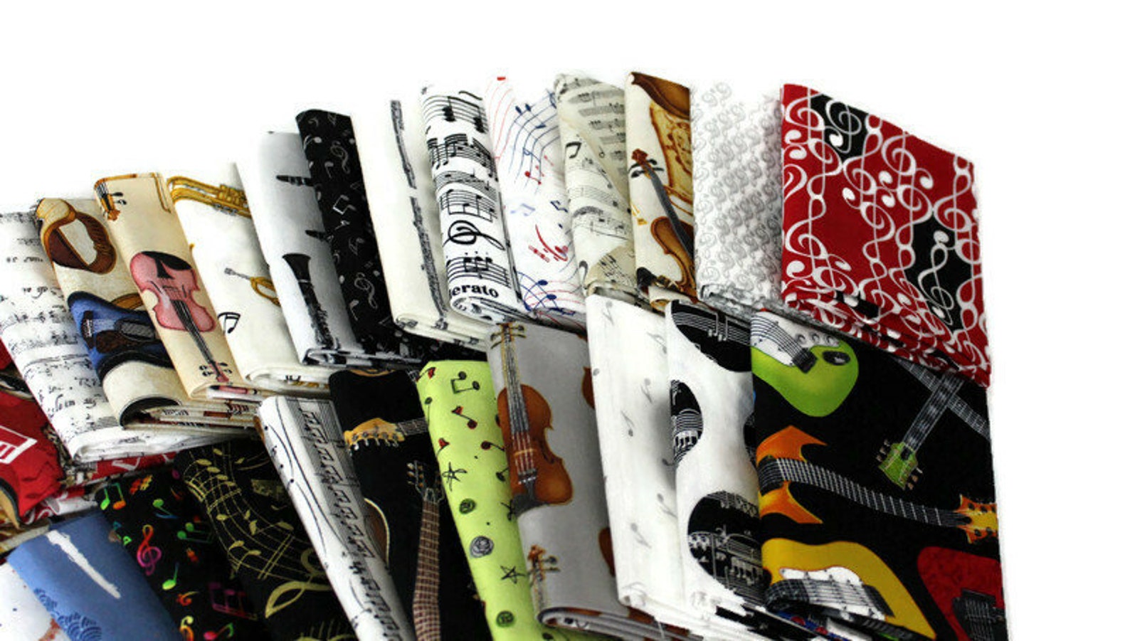 10 Fat Quarters - Music Musical Instruments Notes Marching Band ...