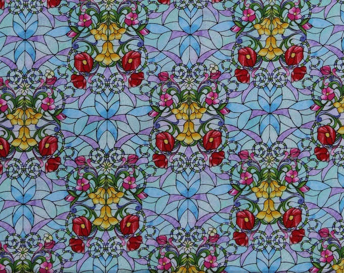 Colorful Stained Glass Fabric Stained Glass Rose Windows by Sammyk ...
