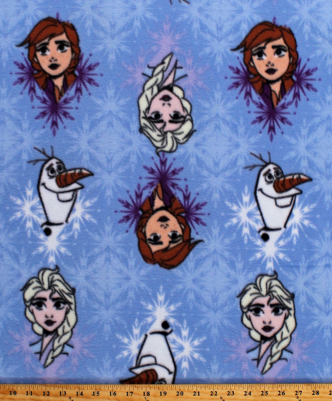 Fleece Frozen Best Friends Anna Elsa Olaf Snowman Princess on Blue ...