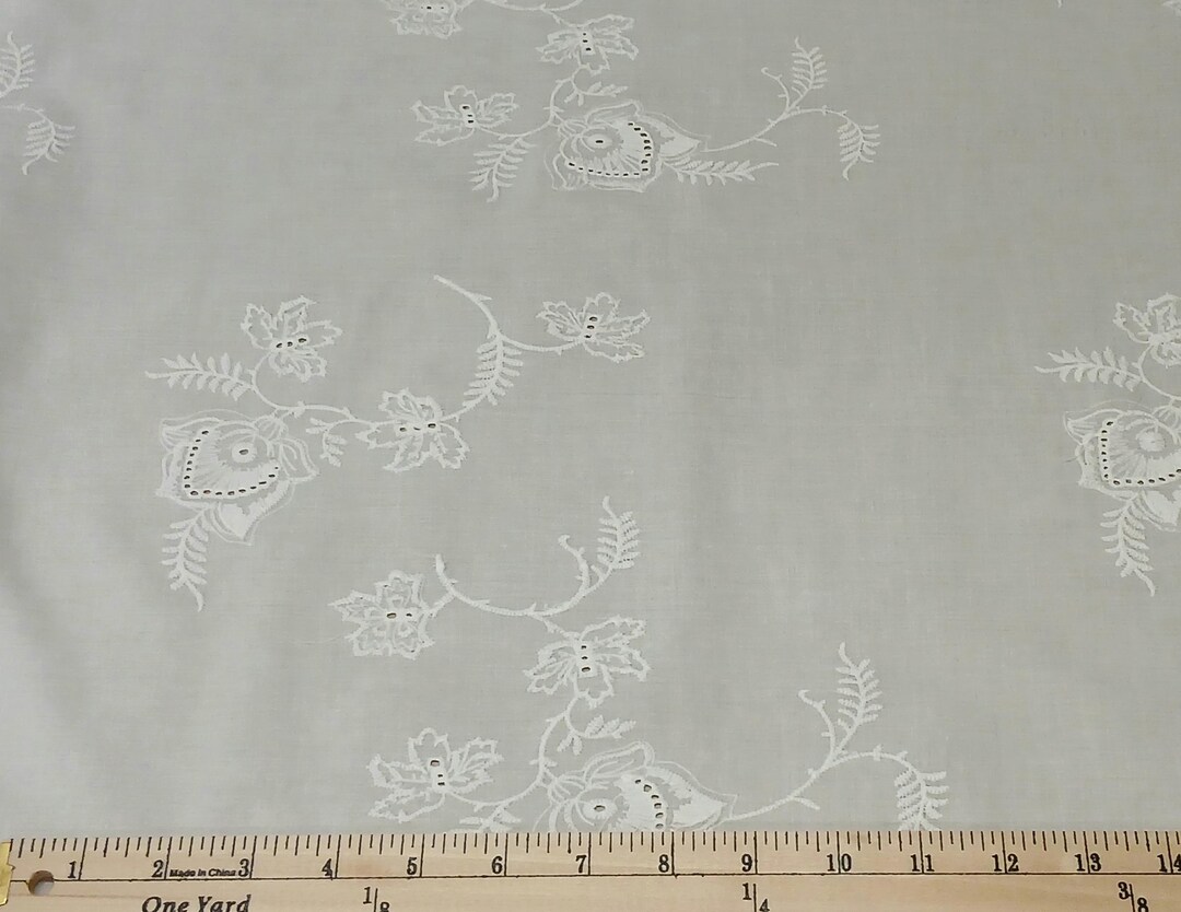 Embroidered Cotton Lawn Batiste Flowers Floral Embroidery Sheer 58 ...
