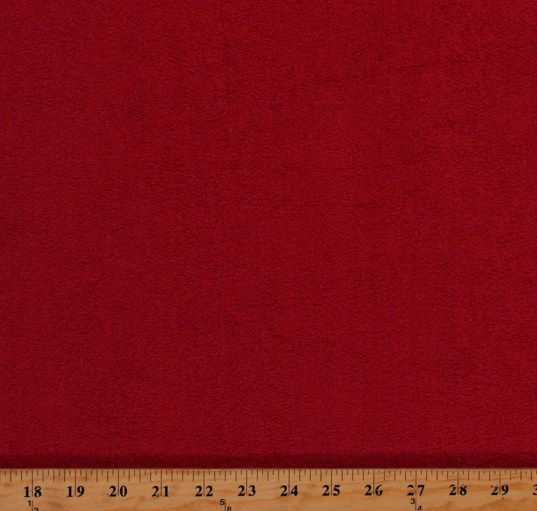 Terry Cloth Bright Red 45" Wide Absorbent Cotton Fabric by the Yard ...