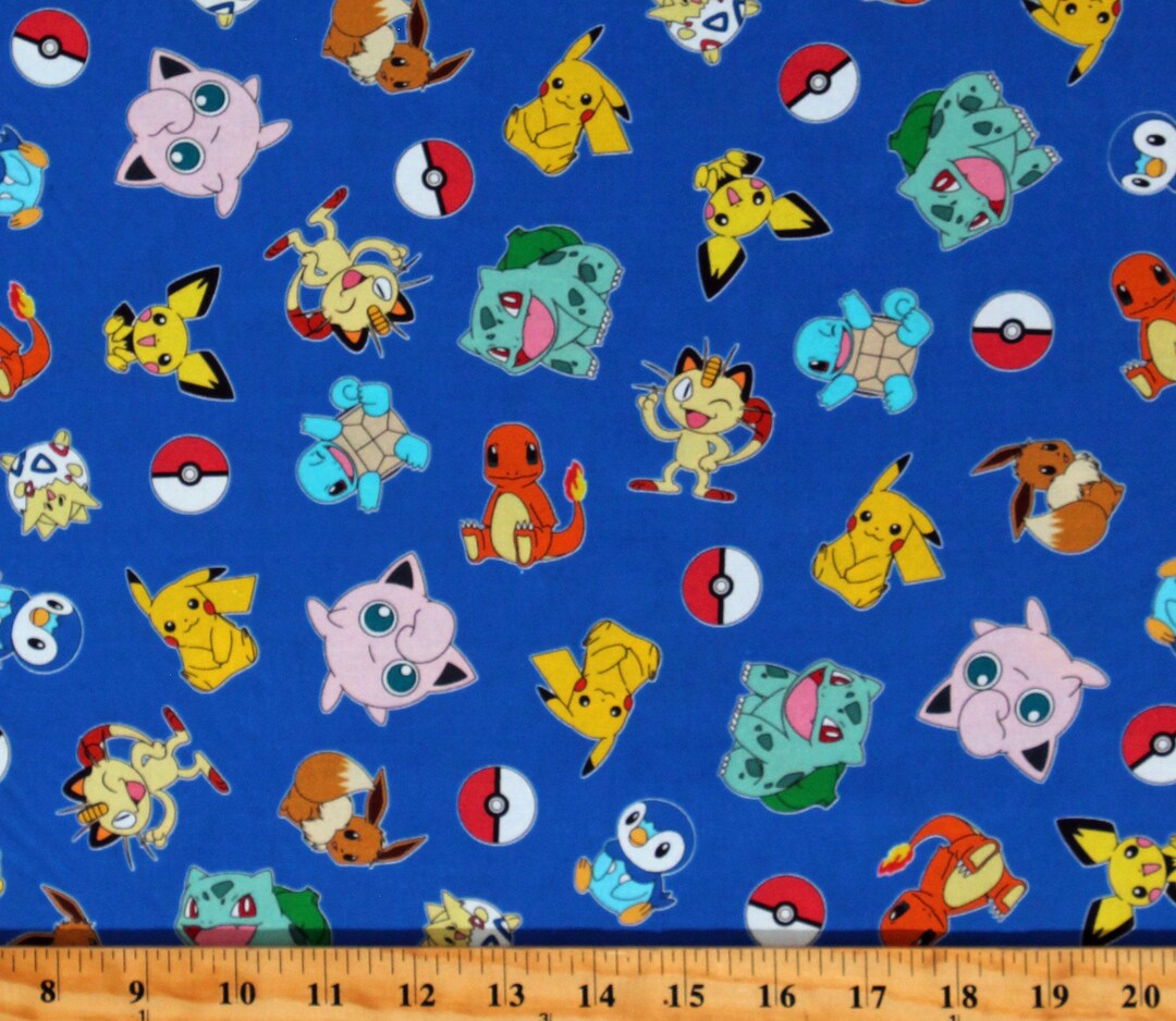 Cotton Pokemon Video Games Characters Nintendo Pikachu Meowth Bulbasaur ...
