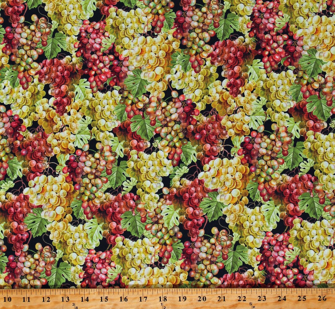 Cotton Grapes Fruits Food Winemaking Vines Vineyard Cheers to You Multi ...