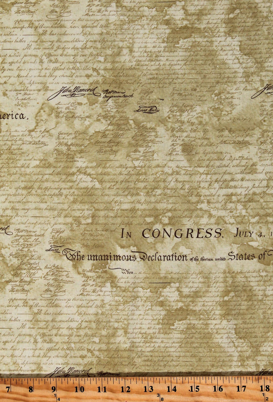 Cotton Colors of Courage Declaration of Independence USA America Tan ...