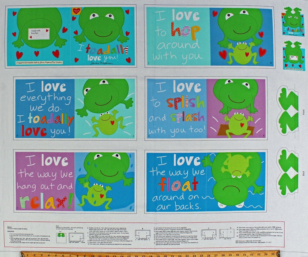 35.5" X 44" Panel I Toadally Love You Toads Frogs Children's Kids Soft ...