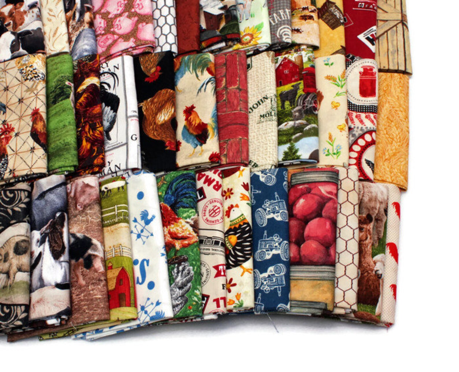 10 Fat Quarters - Farm Farming Country Hobby Farmer Ranch Orchard ...