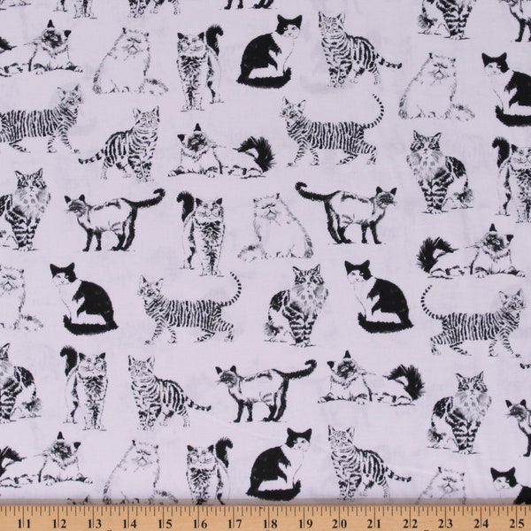 Cat Print Fabric - Etsy