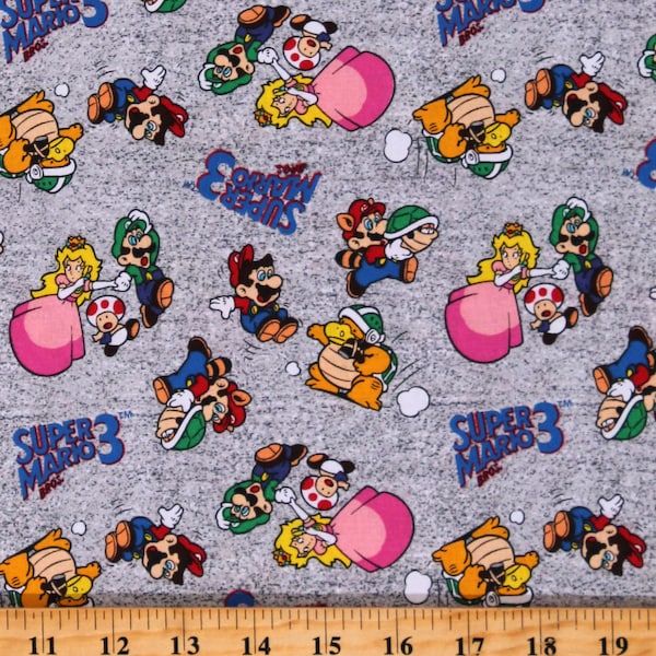 Super Mario Fabric by the Yard - Etsy