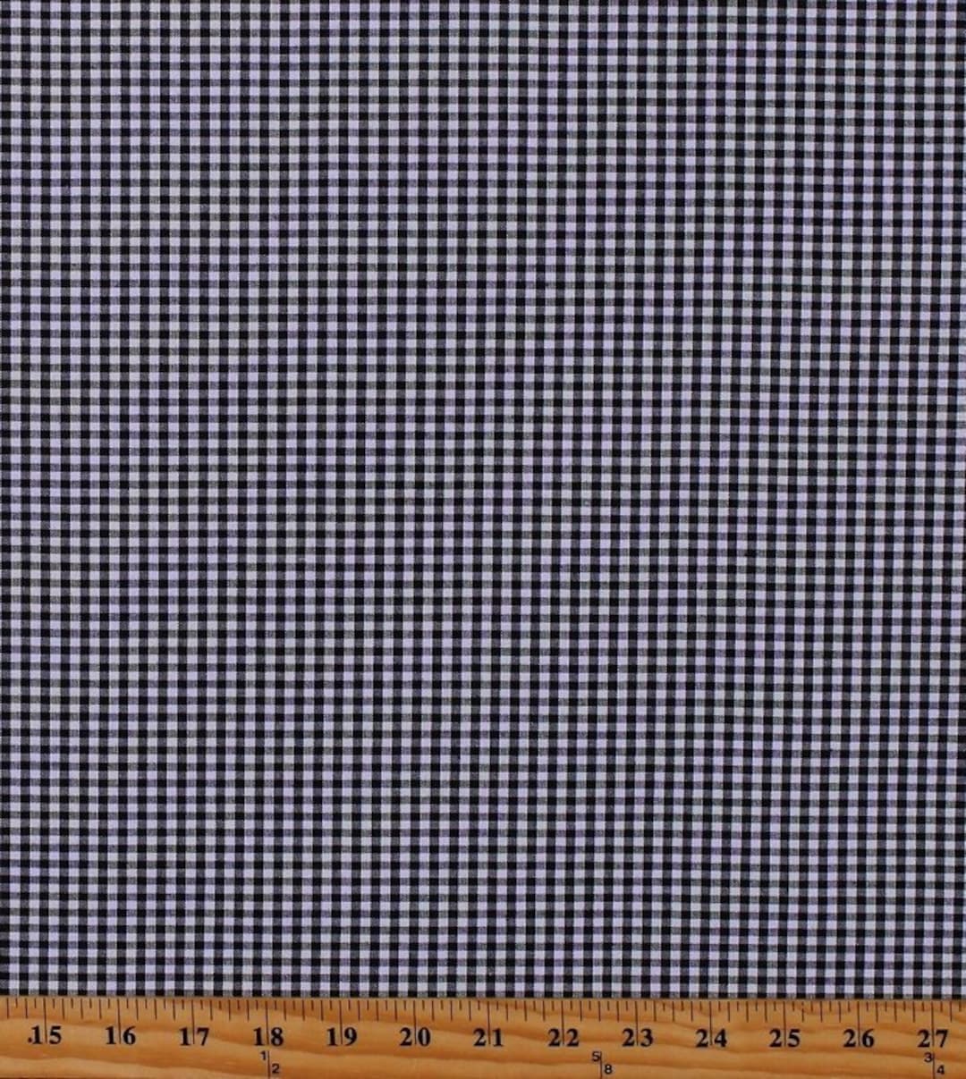 Cotton Carolina Gingham 1/8" Black and White Gingham Check Squares ...