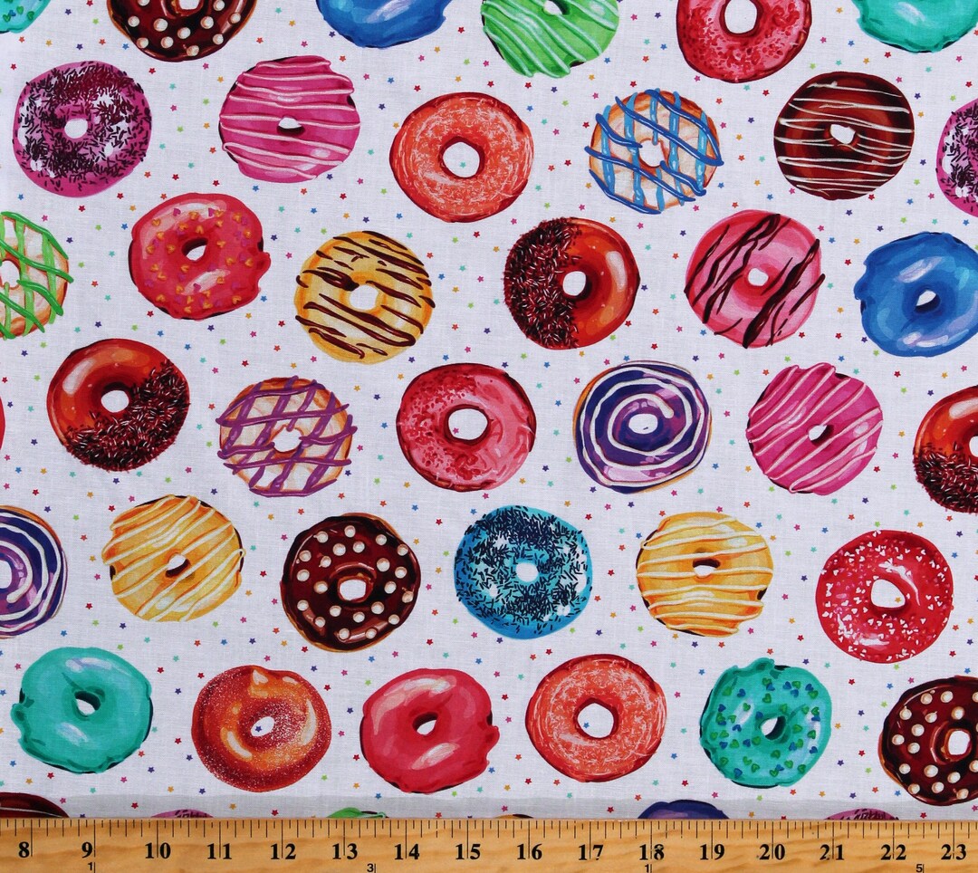 Cotton Donuts Doughnuts Allover Desserts Bakery Treats Sweets Stars ...