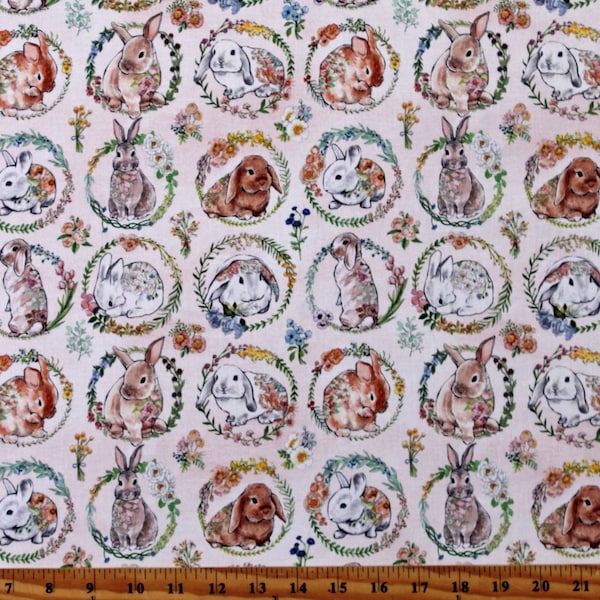 Rabbit Print Fabric - Etsy