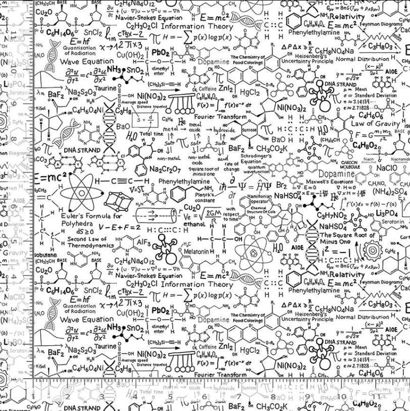 Cotton Scientific Formulas Science Math Problems Atoms Timeless ...
