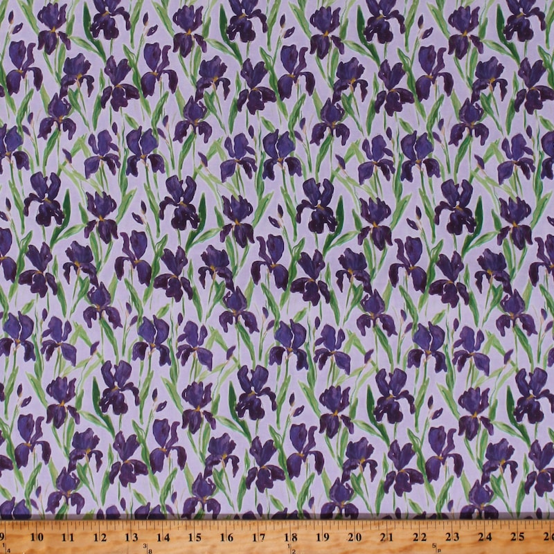 Purple Floral Fabric - Etsy