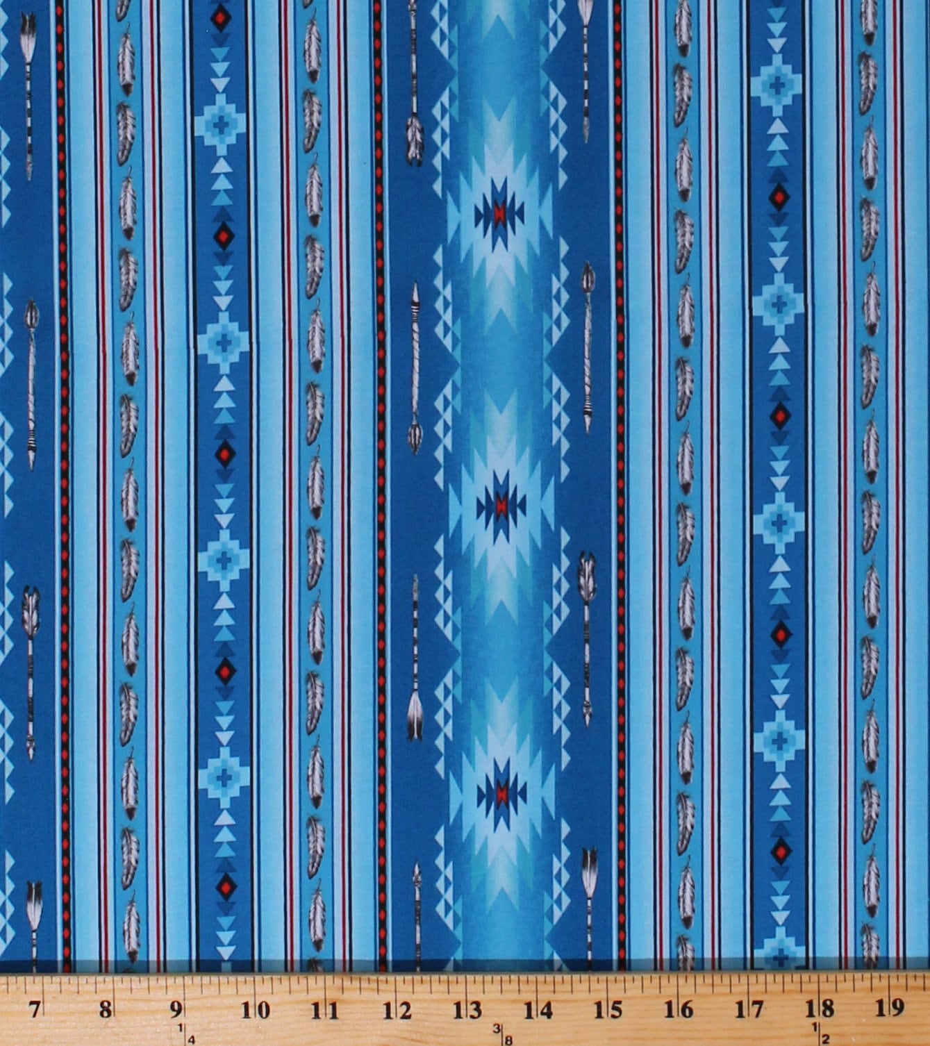 Cotton Southwestern Native American Blue Stripes Feathers - Etsy