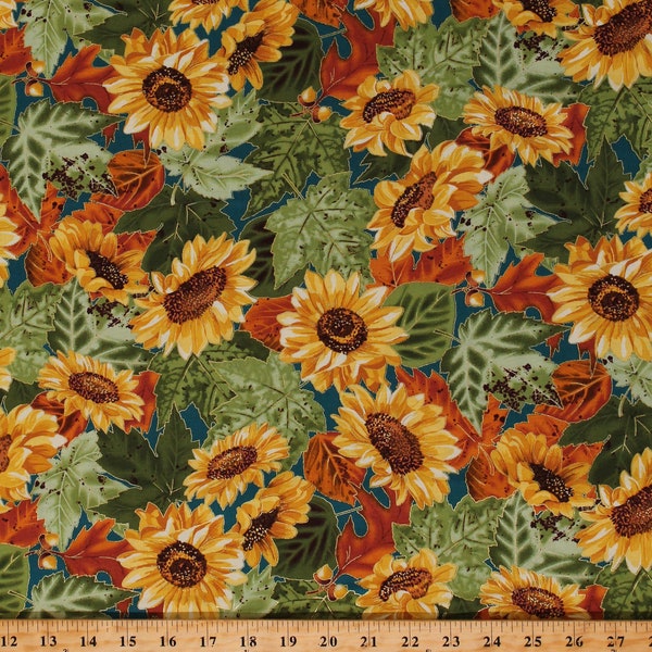 Sunflower Fabric by the Yard - Etsy