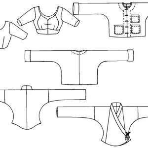 Folkwear #134 South Asian Tops & Wraps Burmese Jacket, Thai Wrap Blouse ...