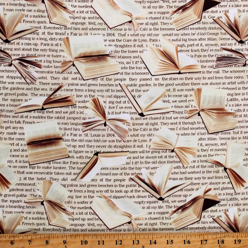 Library Book Fabric - Etsy