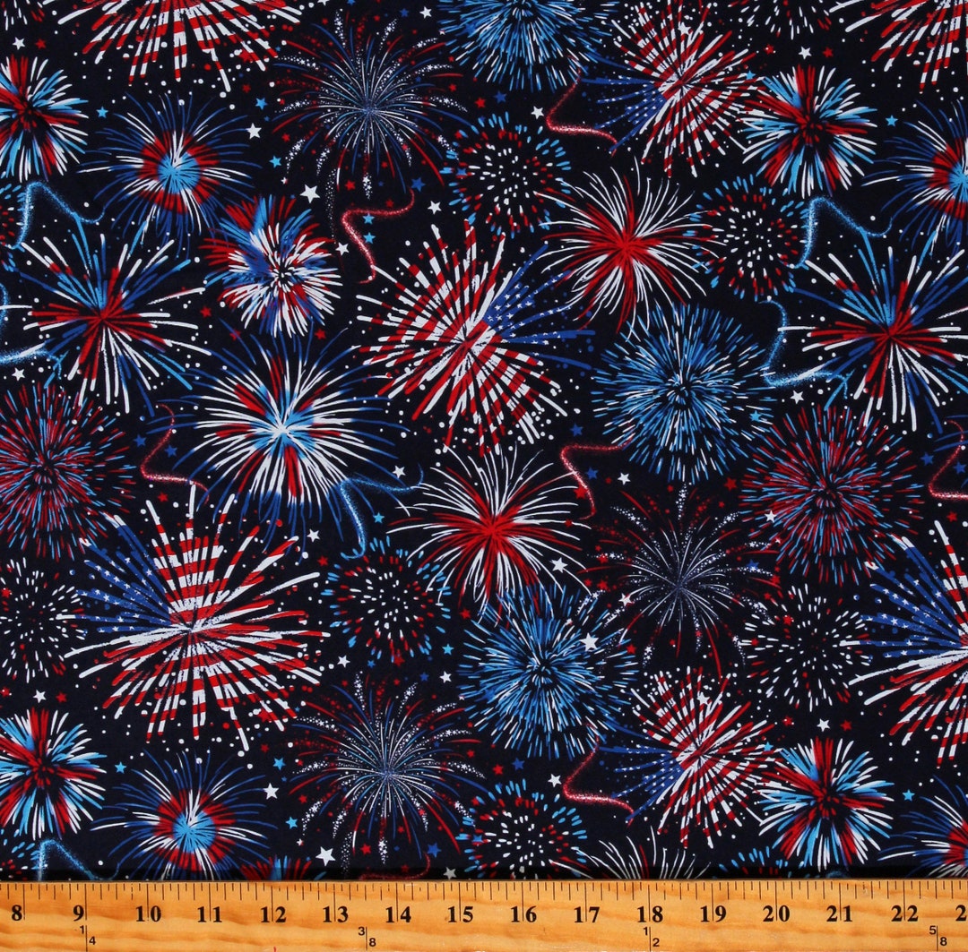 Cotton USA Patriotic Fireworks 4th of July Independence Day Holiday ...