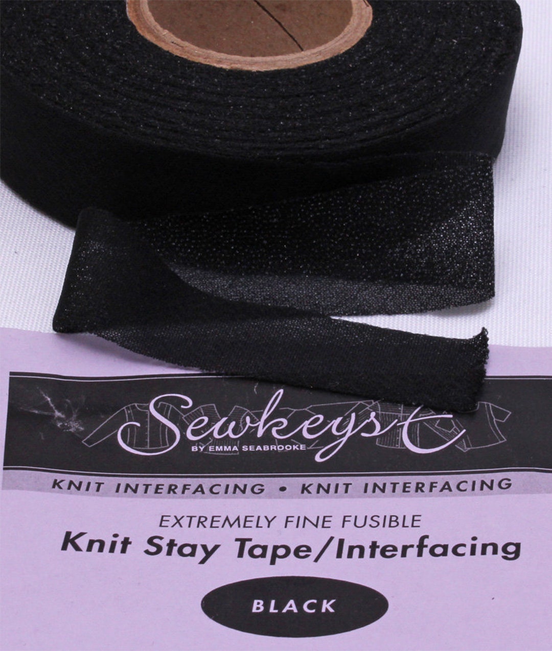 Black - 1" Fusible Knit Stay Tape - 1" X 25 Yards Sewkeyse Extremely ...